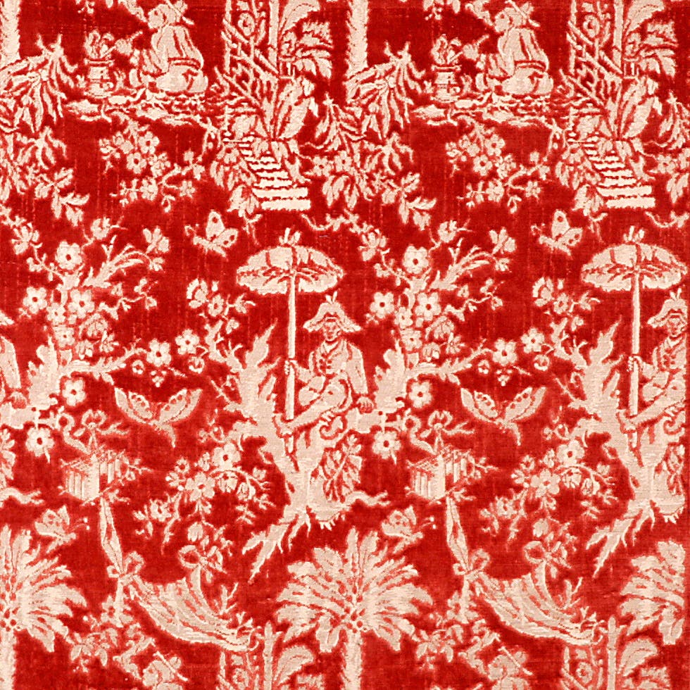 China. Hand woven cut velvet. Rubelli
