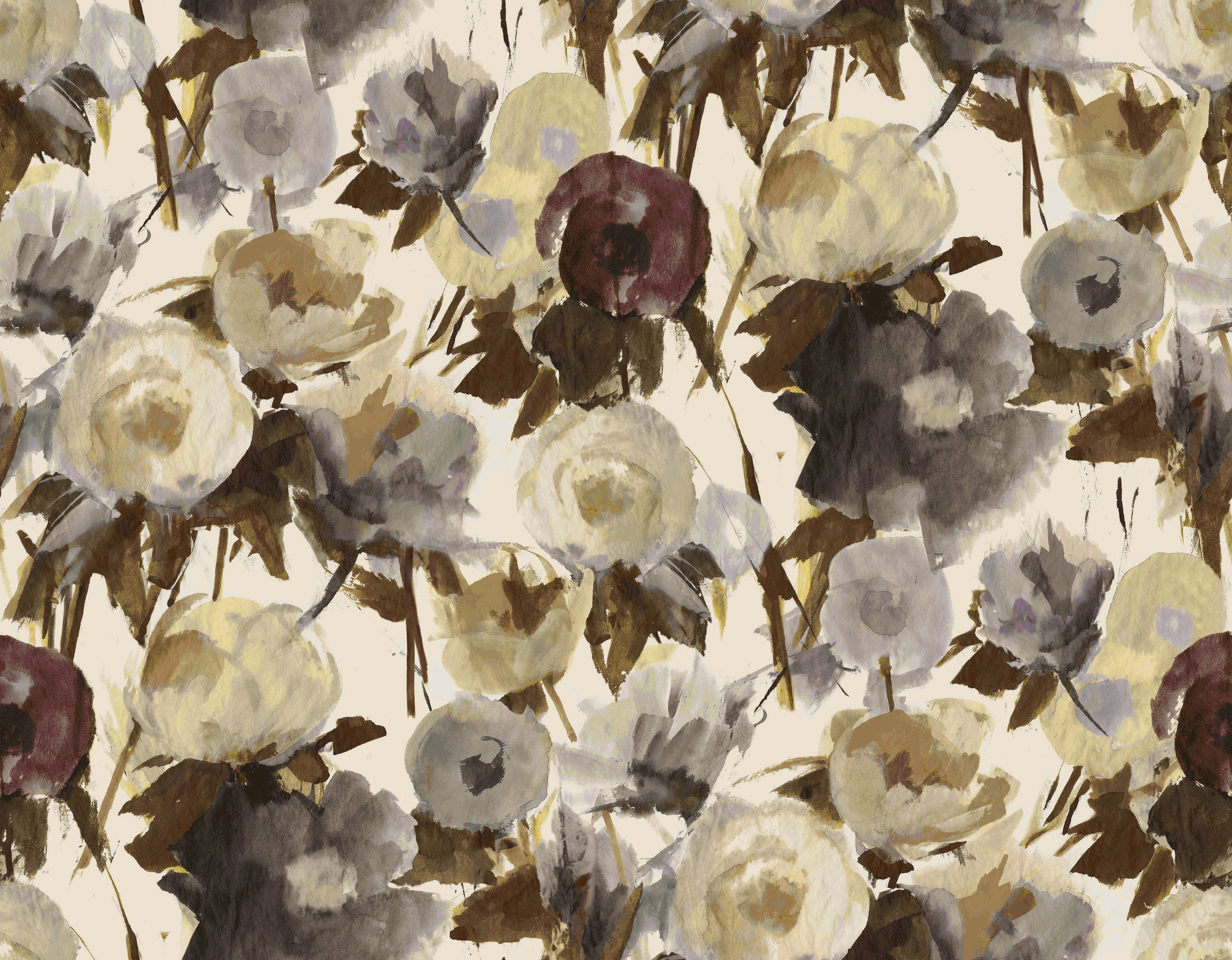 Pardes. Printed fabric on satin ground. Rubelli