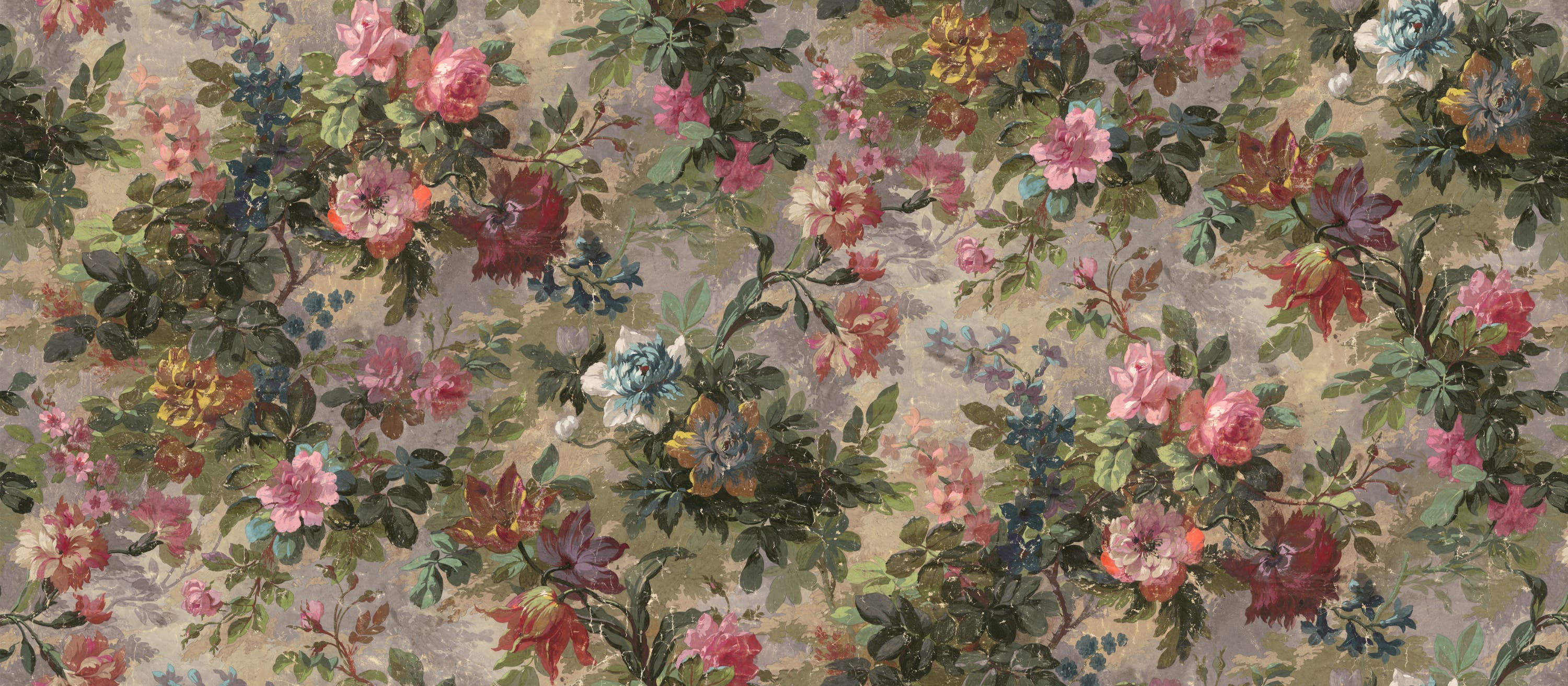 Violetta. Printed fabric in blended linen and cotton. Rubelli